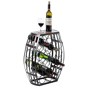Vintiquewise Barrel Shaped 22 Bottles Decorative Table Wine Rack Storage