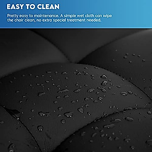 PayLessHere Home Office Desk Chair PU Leather Makeup Chair Vanity Chair with Armrest/Wheel 360°Swivel Height Adjustable Home Chairs for Office Makeup Room (Black)