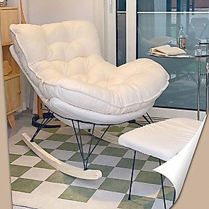 HARELA Outdoor Patio Rocking Chairs, Indoor Rocking Chair Comfy Rocker Chair with Thick Cushion, Modern Lounge Chair for Porch, Garden, Patio, Backyard