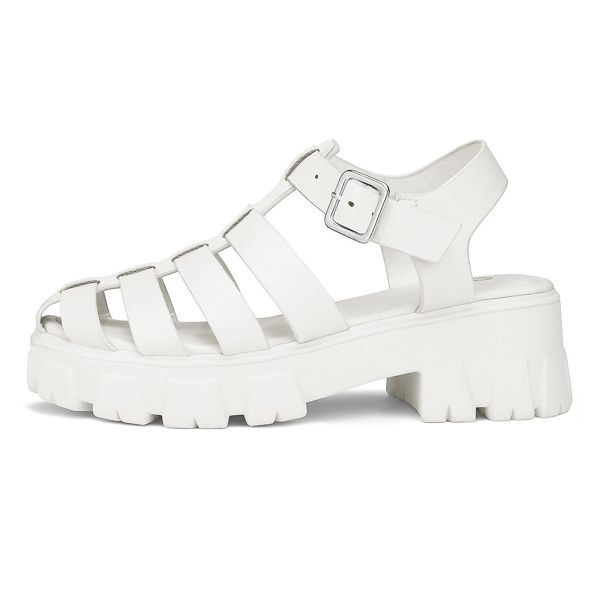 mysoft Women's Fisherman Platform Sandals Ankle Strap Lug Sole Hollow Out Closed Toe Chunky Summer Sandals