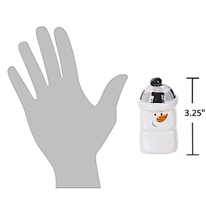 The Bridge Collection Snowman Salt and Pepper Shakers - Festive Snowmen in Hats Ceramic Salt & Pepper Shakers - Holiday Kitchen Tabletop Decor