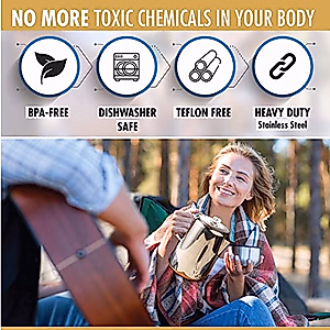 Eurolux Percolator Coffee Maker Pot - 9 Cups | Durable Stainless Steel Material | Brew Coffee On Fire, Grill or Stovetop | No Electricity, No Bad Plastic Taste | Ideal for Home, Camping & Travel