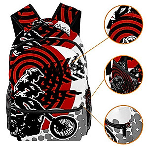 EVANLinsim Motocross Backpacks Boys Girls School Book Bag Travel Hiking Camping Daypack Rucksack