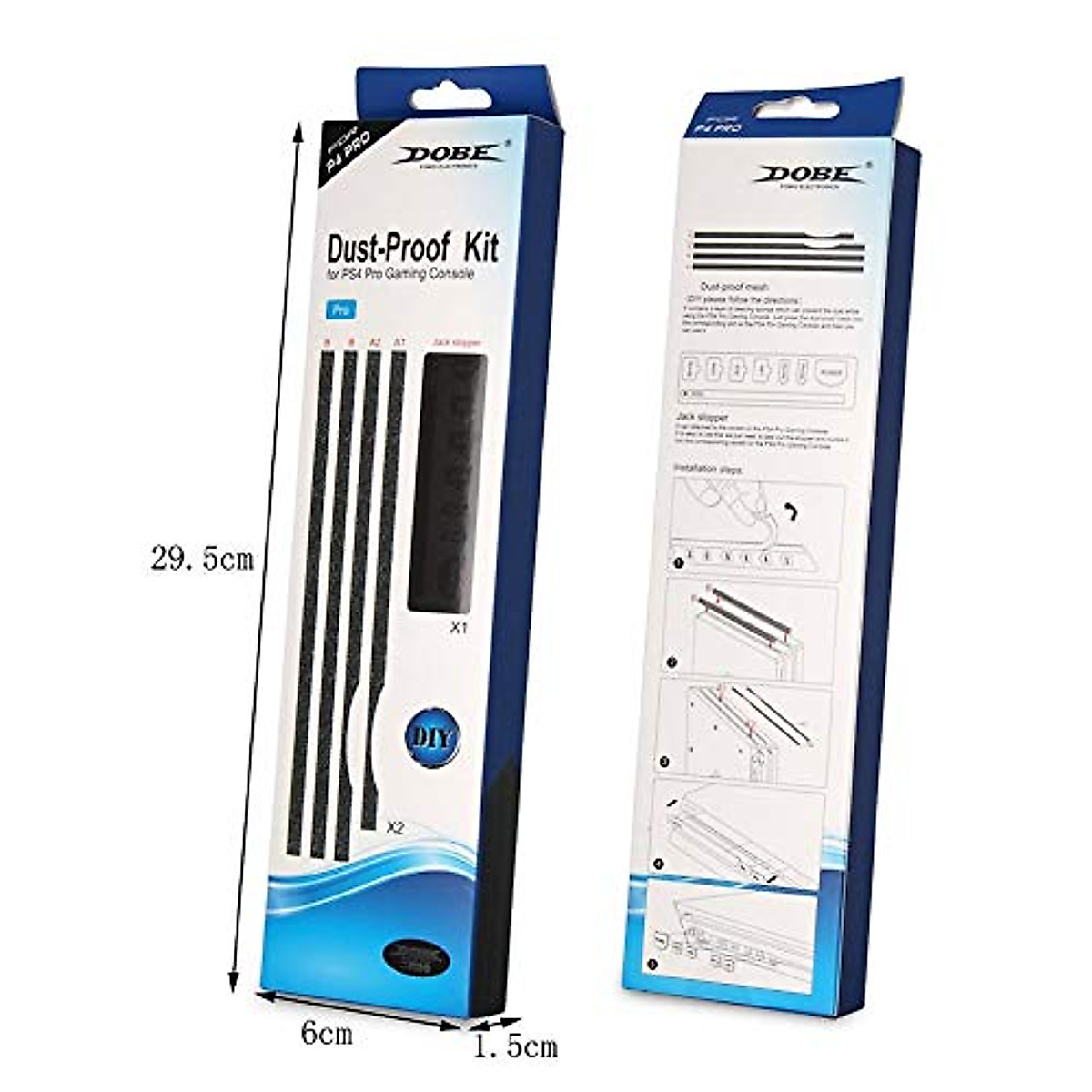 Lironheel Dust-Proof Cover Filter Mesh Jack Stopper Pack Dustproof Kits Suitable for Playstation 4 Pro PS4 Slim Gaming Console Black