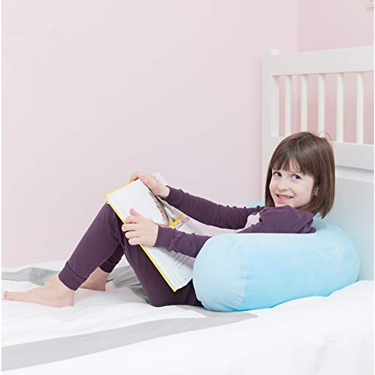 Dash Sensations Sensory Kids Body Pillow – Ultra Soft Plush Removable Cover – Large 30” Roll Cushion with Tactile Mini Beads for Naps, Sleeping, Play and Relaxation (Blue)