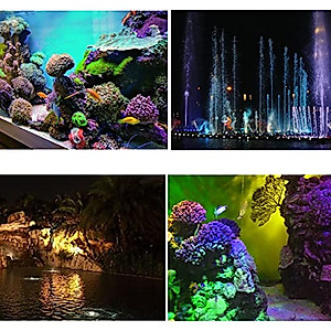 TOMYEUS Underwater Light LED Underwater Lights Waterproof Lamp RGB 36 LED Underwater Spot Light for Swimming Pool Fountains Pond Water Garden Aquarium Fountain Light