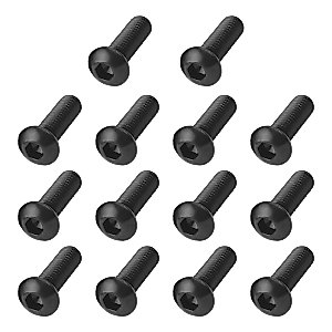 YALOK M6 x 25mm Hexagon Screw Bolt, 14PCS Button Head Allen Key Screws, Carbon Steel Round Head Machine Screws Bolts Hexagon Screws, Universal Vehicle Accessories for Bicycle Motorcycle Car