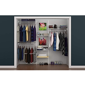 ClosetMaid 5 Ft. to 8 Ft. SuperSlide 6-Shelf Closet Organizer Kit, White, 5636