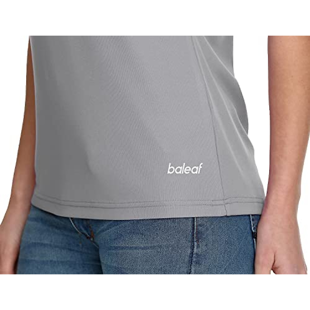 BALEAF Women's UPF 50+ UV Protection Shirts Short Sleeve T-Shirts SPF Sun Shirts Quick Dry Outdoor Performance Tops Light Grey Size S
