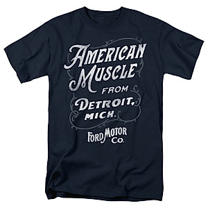 Ford American Muscle Classic Script Unisex Adult T Shirt,Navy, 2X-Large
