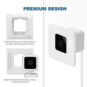 LANMU Window Mount Compatible with Wyze Cam V3/V2, Screwless Mount, Strong Adhesive Mounting Bracket, Suitable for Single Pane Glass