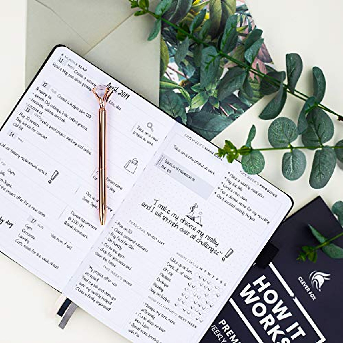 Clever Fox Planner Premium Edition – Undated Luxurious Weekly & Monthly Planner to Increase Productivity and Hit Your Goals – Organizer – Start Anytime, A5, Lasts 1 Year, Black (Weekly)