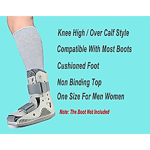 Replacement Sock Liner for Orthopedic Walking Boots Walker Brace,Tube Socks Under Air Cam Walkers and Fracture Boot Cast Shoe Surgical Leg Cover Grey 4 Pack
