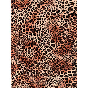Dana Black Brown Rust Leopard Pattern Polyester Stretch Velvet Fabric for Bows, Top Knots, Head Wraps, Scrunchies, Clothes, Costumes, Crafts