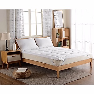 Cheer Collection Down Alternative Hypoallergenic Mattress Topper with Elastic Anchor Bands - Queen Size (60" x 80")