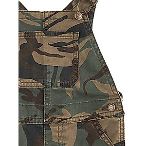 Wrangler Authentics Boys' Classic Denin Overall, Forest Night Camo, 4T
