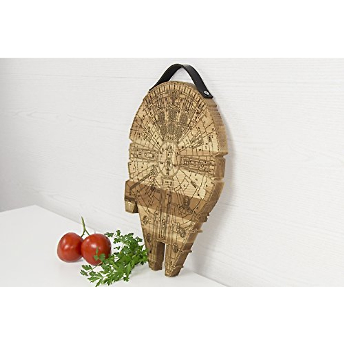 Millennium Falcon Board - Wooden Cutting Board - Engraved Wooden Plate - Rustic Cutting Board - Futuristic Serving Platter - Valentines Gift