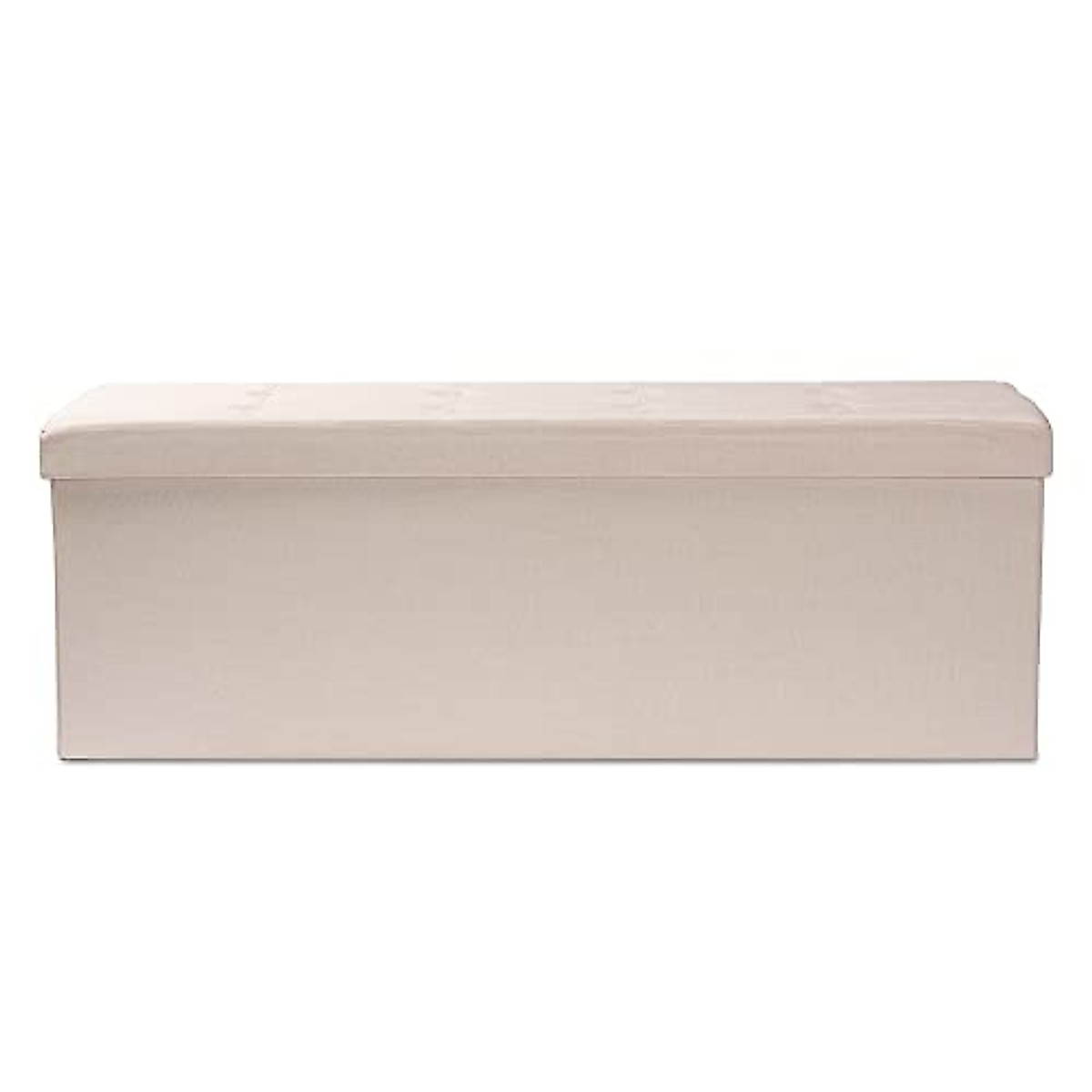 Baxton Studio Haide Modern and Contemporary Beige Fabric Upholstered Storage Ottoman