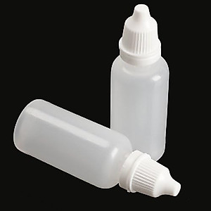 Wowlife Clear 5ml/10ml/8ml/15ml/20ml/30ml/50ml White Plastic Empty Squeezable Dropper Bottles 50 Pcs Eye Liquid Dropper with Caps (5ml)