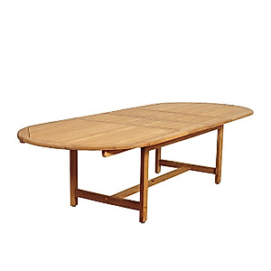 Amazonia Greenville 9 Piece Teak Double Extendable Oval Dining Set