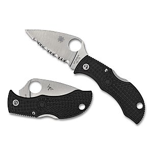 Spyderco Knives Manbug Lightweight MBKLFS Black FRN and Serrated VG-10 Pocket Knife