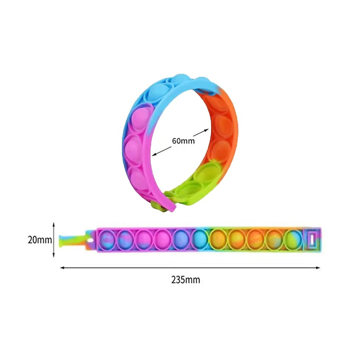 30 Pcs Pop Bracelet Bubble Fidget Toys for Party Favors, Hand Finger Silicone Wristband Bulk for Student Classroom Prizes, Goodie Bag Fillers Stuffers Birthday Christmas Valentine Gifts for Kid