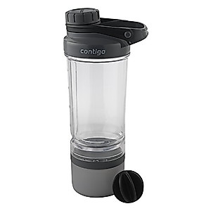 Contigo 2076738 Shake N GO FIT TRITAN STRG 22OZ, Storage, Smoke with Protein Ball