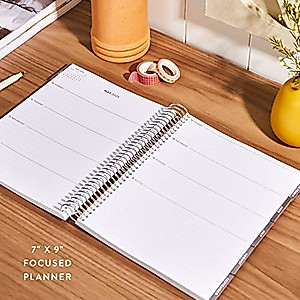 7" x 9" Platinum Coiled Dated Weekly Focused Planner (July 2023 - June 2024) - Mustard Mosaic Vegan Leather Cover, Dated 12-Month, Weekly & Monthly Agenda by Erin Condren