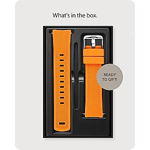 Fullmosa 22mm Silicone Watch Bands No Gaps Compatible for Samsung Galaxy Watch 46mm/Gear S3 Classic/Frontier, Galaxy Watch 3 45mm,(Orange+Black)