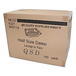 Quality Supplies Direct - Aluminum Pans 9 x 13 Disposable Foil Pans 1 Box (100 Box) Half Size Deep Steam Table Pans, Economy Value - Tin Foil Pans Great For Cooking, Heating, Storing And Food Prepping