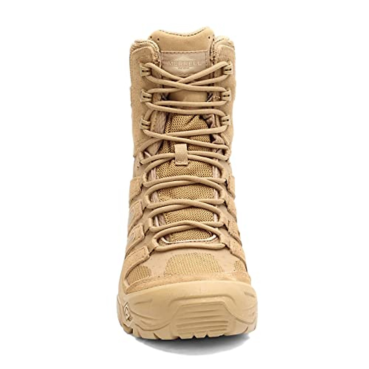 Merrell Men's Strongfield Tactical 6” Waterproof Boots, Breathable & Comfortable Work Combat Hiking Shoes Military, Dark Coyote, 9