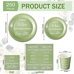 Colarr 250 Pcs Bridal Shower Plates and Napkins and Cup Sets Bridal Shower Party Supplies Paper Plates Napkins Disposable Party Tableware Set for Wedding Engagement Bachelorette Party(Vivid Style)