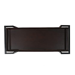 Christopher Knight Home Gerard Industrial Wooden Bar Cart, Dark Walnut Finish / Black