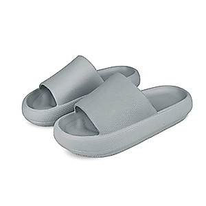 Cloud Slippers Slides for Women and Men, Pillow Sandal Slides Massage Bathroom Shower Quick Drying Non-slip Cloud Cushion Cozy Slides for Indoor & Outdoor