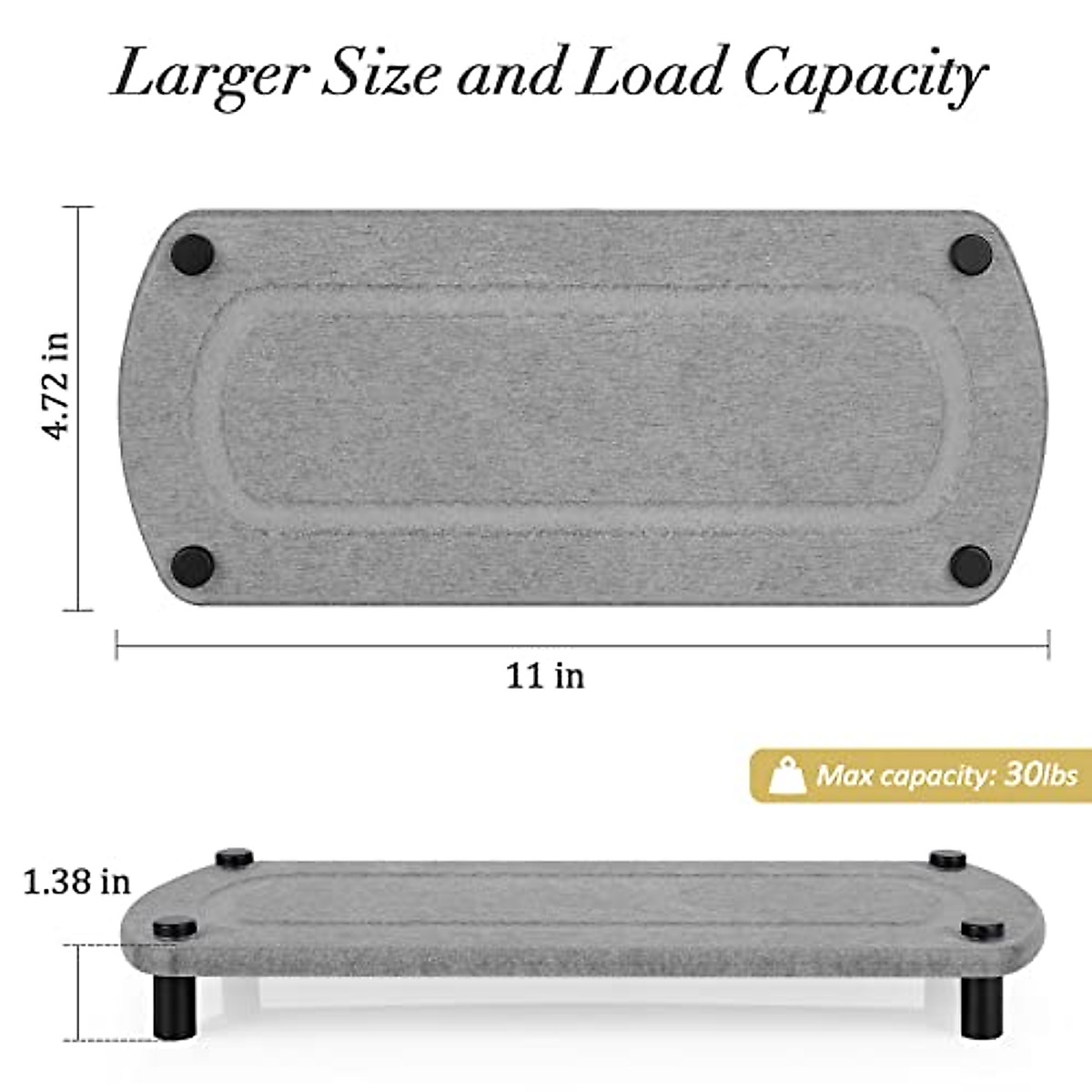 Ozzptuu Sink Caddy Instant Dry Kitchen Sink Organizer Sponge Holder for Kitchen Sink Diatomaceous Pedestal Stand Riser with Stainless Steel Feet Protection for Modern Home (Grey)