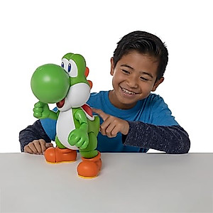 Super Mario Let's Go, Yoshi! 12-Inch-Tall Interactive Action Figure with 20+ Iconic Sounds & Music - Officially Licensed by Nintendo