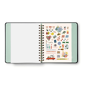 RIFLE PAPER CO. 2024 Flores 17-Month Covered Planner - Aug 2023-Dec. 2024, Weekly and Monthly Pages, Includes Inspirational Quotes, Sticker Sheets, and Illustrated Endpapers