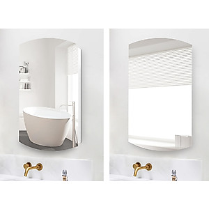 HESONTH Bathroom Medicine Cabinet, Frameless Mirror Cabinet, Recess or Surface Mounted Medicine Cabinet with Mirror, 16 x 26 inches Wall Cabinet for Living Room Bathroom Toilet Kitchen