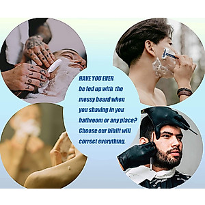 2Pcs Beard Bib Apron,Non-Stick Men’s Hair Catcher for Shaving and Trimming,Adjustable Neck Straps with 4 Suction Cups,Grooming Gift for Man,Dad,Husband(White)