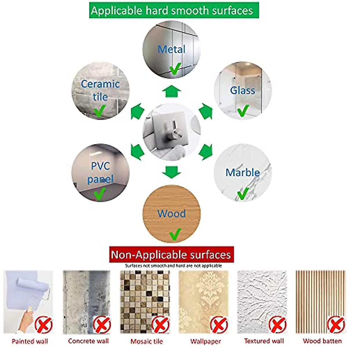 ANEWAY Adhesive Hooks,Durable Waterproof Stainless Steel Hooks for Bathroom,Kitchen,Home Doors,Walls,Closets – for Hanging Towel,Robe,Coat and Hat,4 Packs,Silver