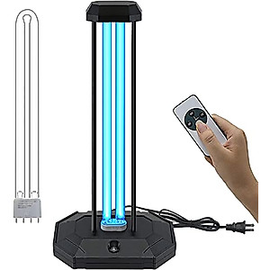 BAIMNOCM Germicidal UVC Lamp Light 38W UV Light sanitizer Ozone Disinfection lamp with Remote Control Timer for Car/Household/Pet Area