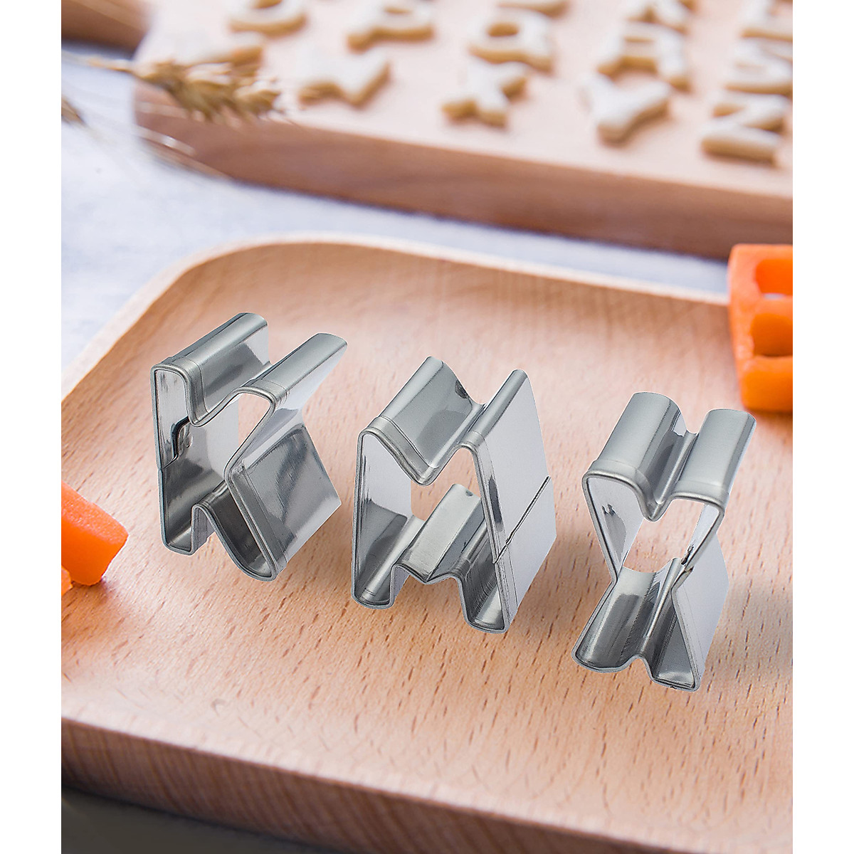 36Pcs letter cookie cutter set, metal alphanumeric baking cookie molds for fruit, baking, donuts, cookie decorating tools