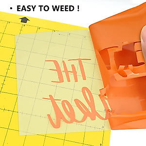 HTV Iron on Vinyl 12Inch by 25ft Roll HTV Heat Transfer Vinyl for T-Shirt HTV Vinyl Rolls for All Cutter Machine - Easy to Cut & Weed for Heat Vinyl Design (25ft, Orange)