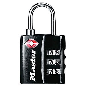 Master Lock 4680DBLK TSA-Approved Luggage Lock, 1-3/16-in. Wide, Black