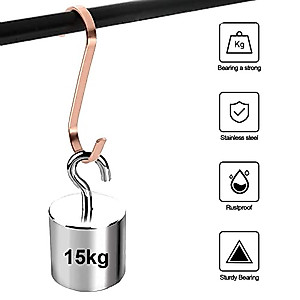 WEYEEN 10PCS Rose Golden S Hooks 4.7 inch，Stainless Steel Heavy Duty S Hooks for Kitchen Utensils, Plants, Pot, Pan, Cups and Towels