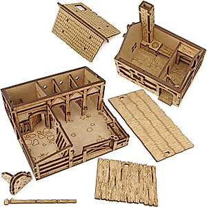 TowerRex Village DND Terrain 28mm Terrain DD Table Fantasy Miniature Warhammer Pathfinder Table D&D