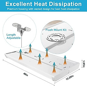 Lightdot 5 Pack LED High Bay Shop Light, 4FT 265W 371000LM 140LM/W [Eqv. 1060W MH/HPS] 5000K Daylight Linear Hanging Light for Workshop Warehouse Garage, Energy Saving Upto 10000KW*5/5Yrs(5Hrs/Day)