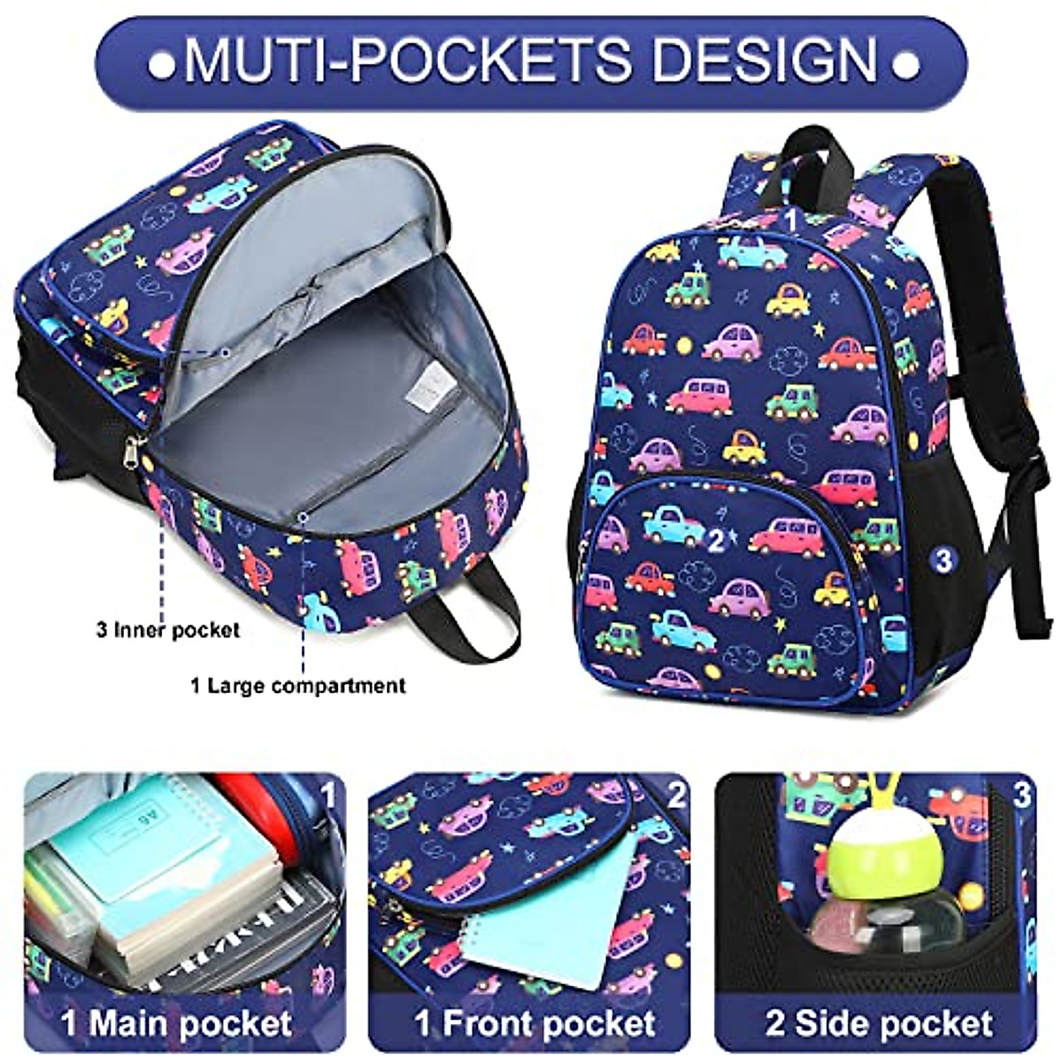 BTOOP Kids Backpack Boys Girls Toddler BookBag Preschool Kindergarten School Bag Nursery Small Daypack with Chest Strap