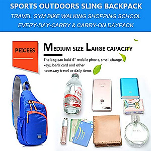 Peicees Small Sling Backpack Waterproof Unisex Shoulder Bag Chest Crossbody Daypack