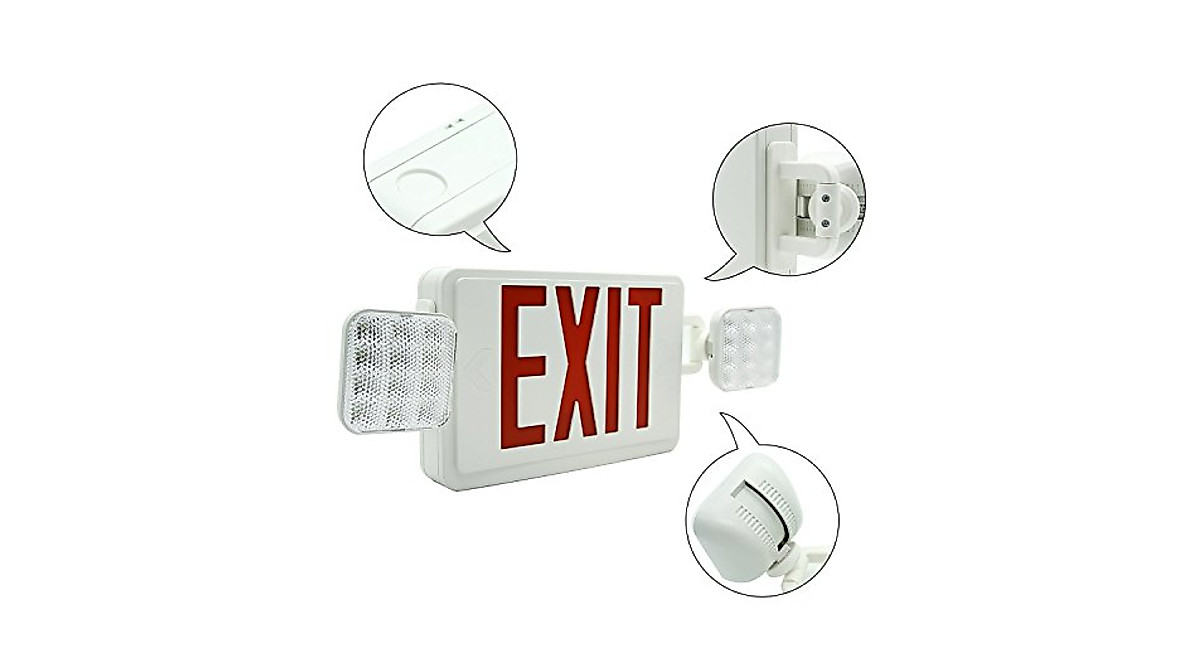 Ainfox 6 Pack LED Exit Sign Emergency Wall Light, UL Listed- LED Combo Emergency EXIT Sign with ...